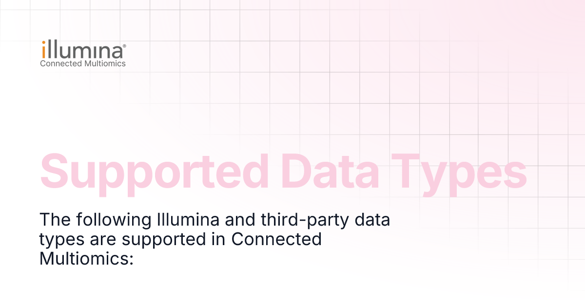 Supported Data Types | Multiomics Software
