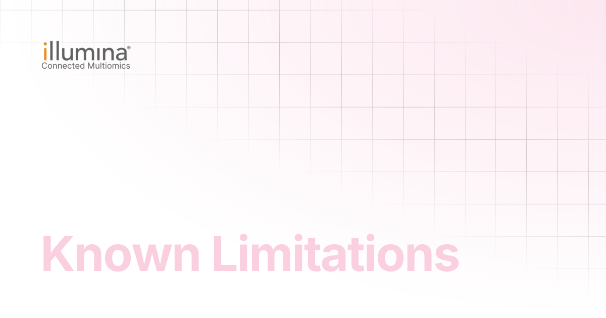 Known Limitations | Multiomics Software