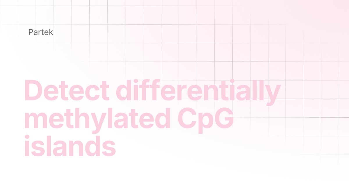 Detect differentially methylated CpG islands | Multiomics Software