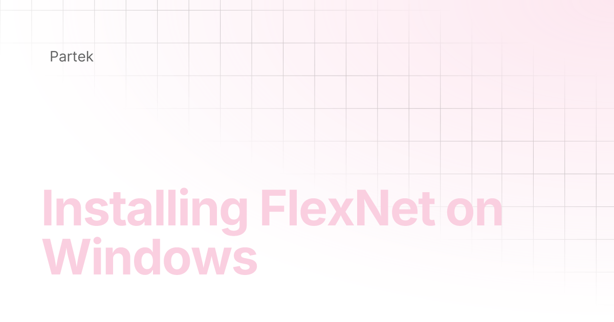 Installing FlexNet on Windows | Multiomics Software